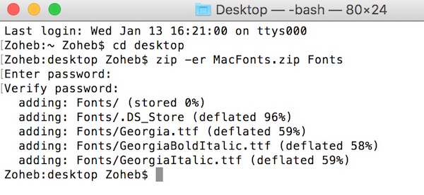 How To Set Password For Document Or ZIP File On Mac OS X