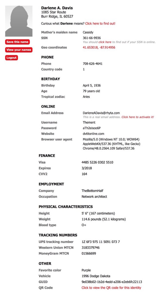 Fake ID, Data and Name Generator, Useful and Fun