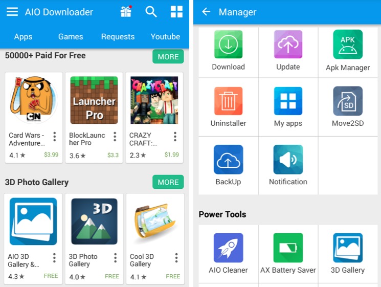 AIO Downloader Android Market : Alternative to BlackMart