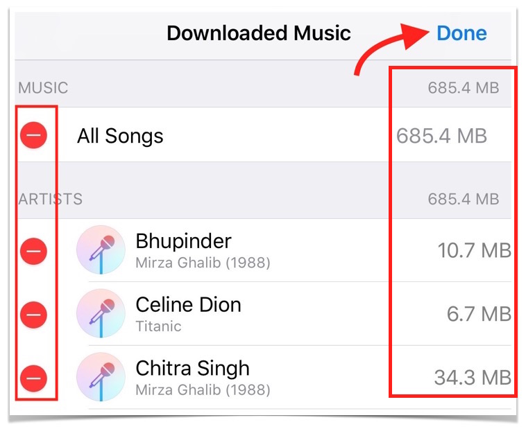 View music files size & delete songs on iPhone (iOS 10)