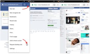 View FaceBook Desktop Version Full Site on Smartphones