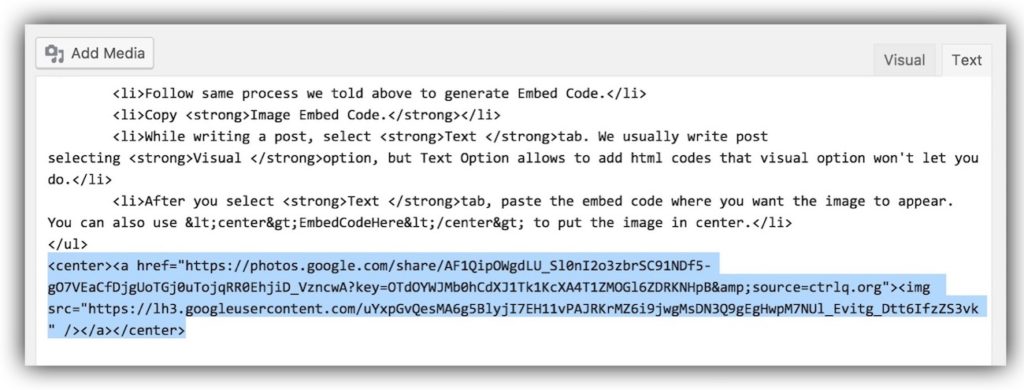 Embed Images & Videos From Google Photos to Website