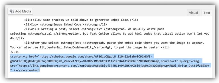 Embed Images & Videos From Google Photos to Website