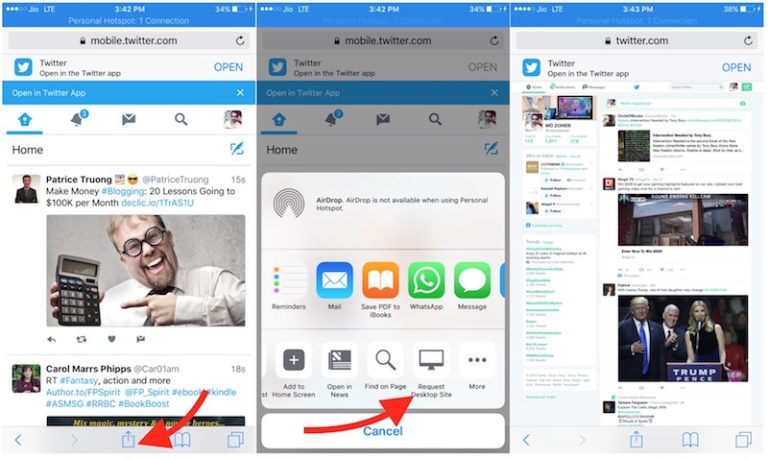 Twitter's Full Desktop Version Site on Android & iPhone