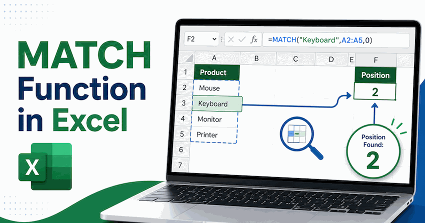 MATCH Function in Excel: The Complete Guide with Real Examples